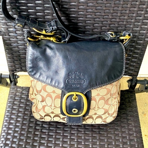Coach | Bags | Coach Bleeker Signature Canvas And Leather Shoulder Bag ...